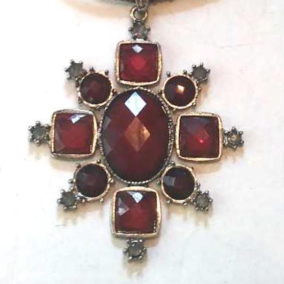 Jewelry | Ruby Red Medalion Necklace | Poshmark